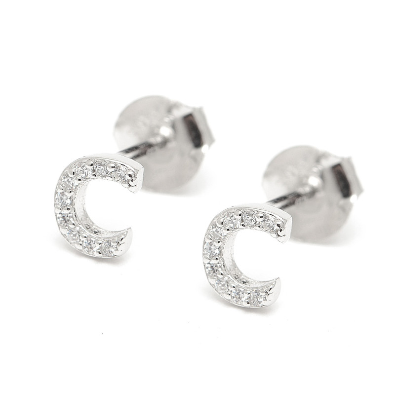 Pendientes de plata con la letra inicial y circonitas
